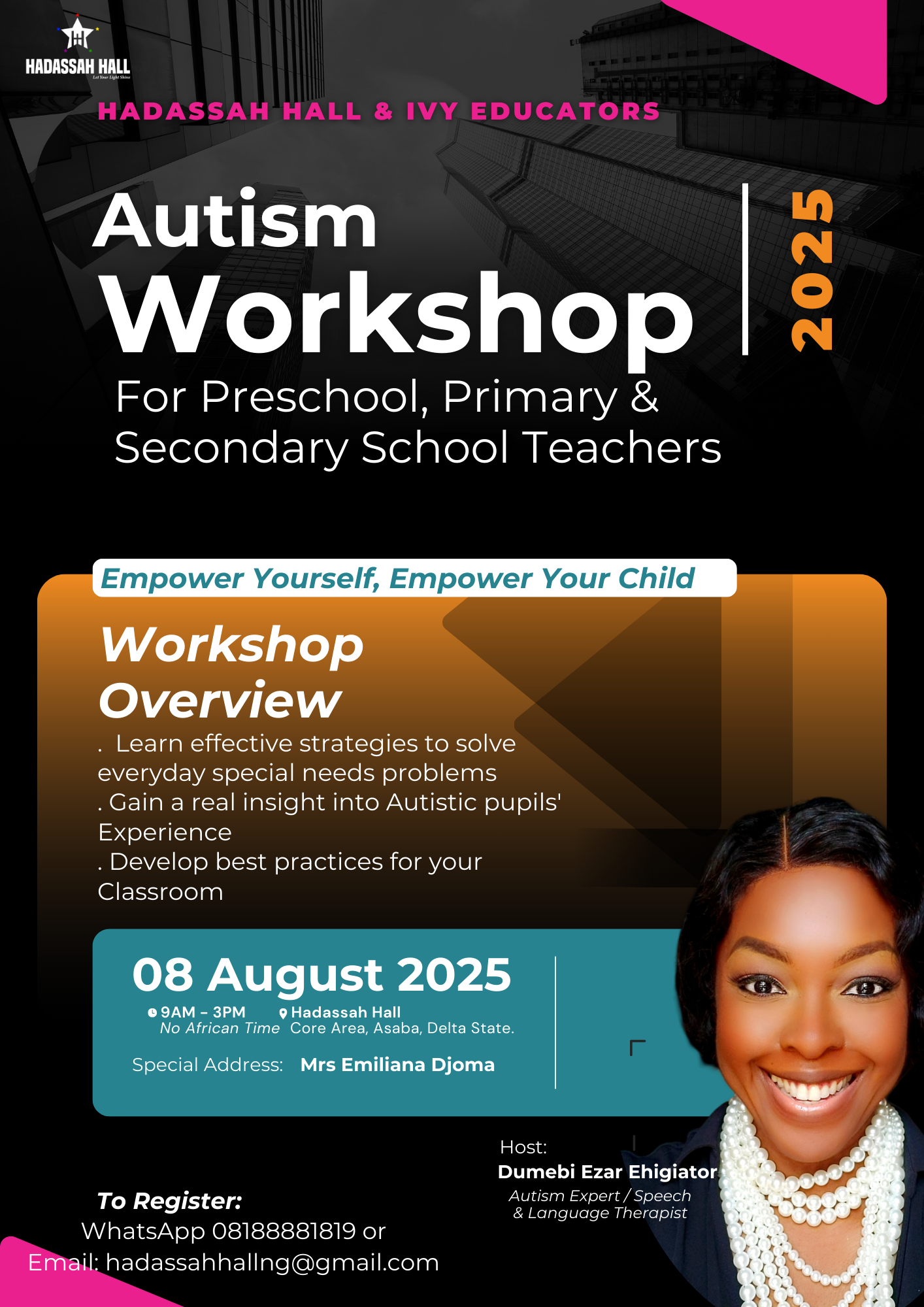 Autism Workshop ’25 – Hadassah Hall